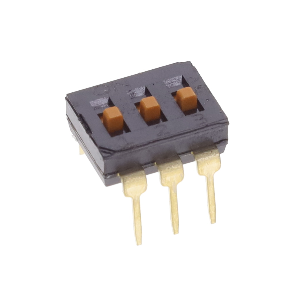 SWITCH SLIDE DIP SPST 0.025A 24V A6T-3104 OMRON製｜電子部品・半導体通販のマルツ