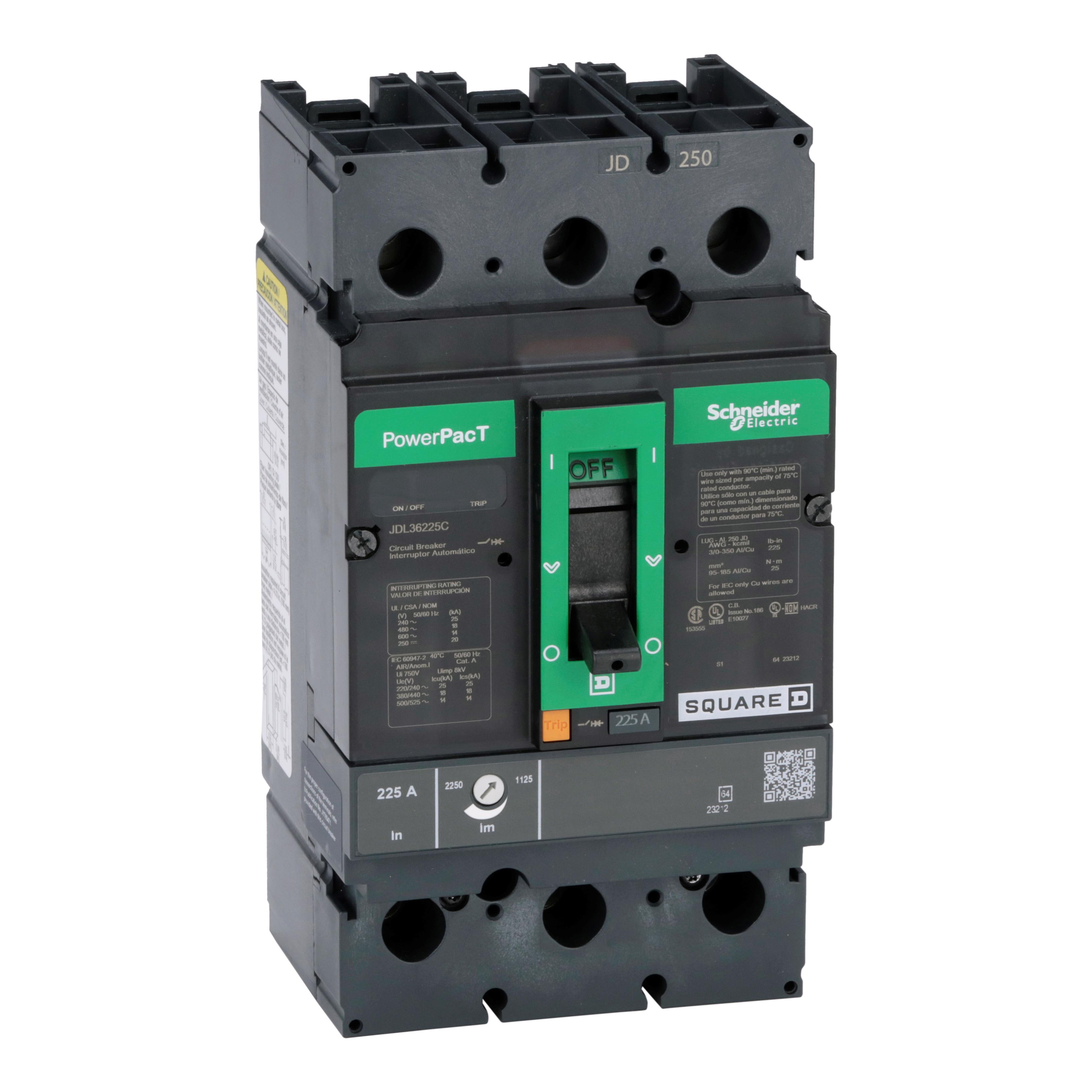 MOLDED CASE CIRCUIT BREAKER 600V JDL36225C SCHNEIDER ELECTRIC製｜電子部品・半導体 ...
