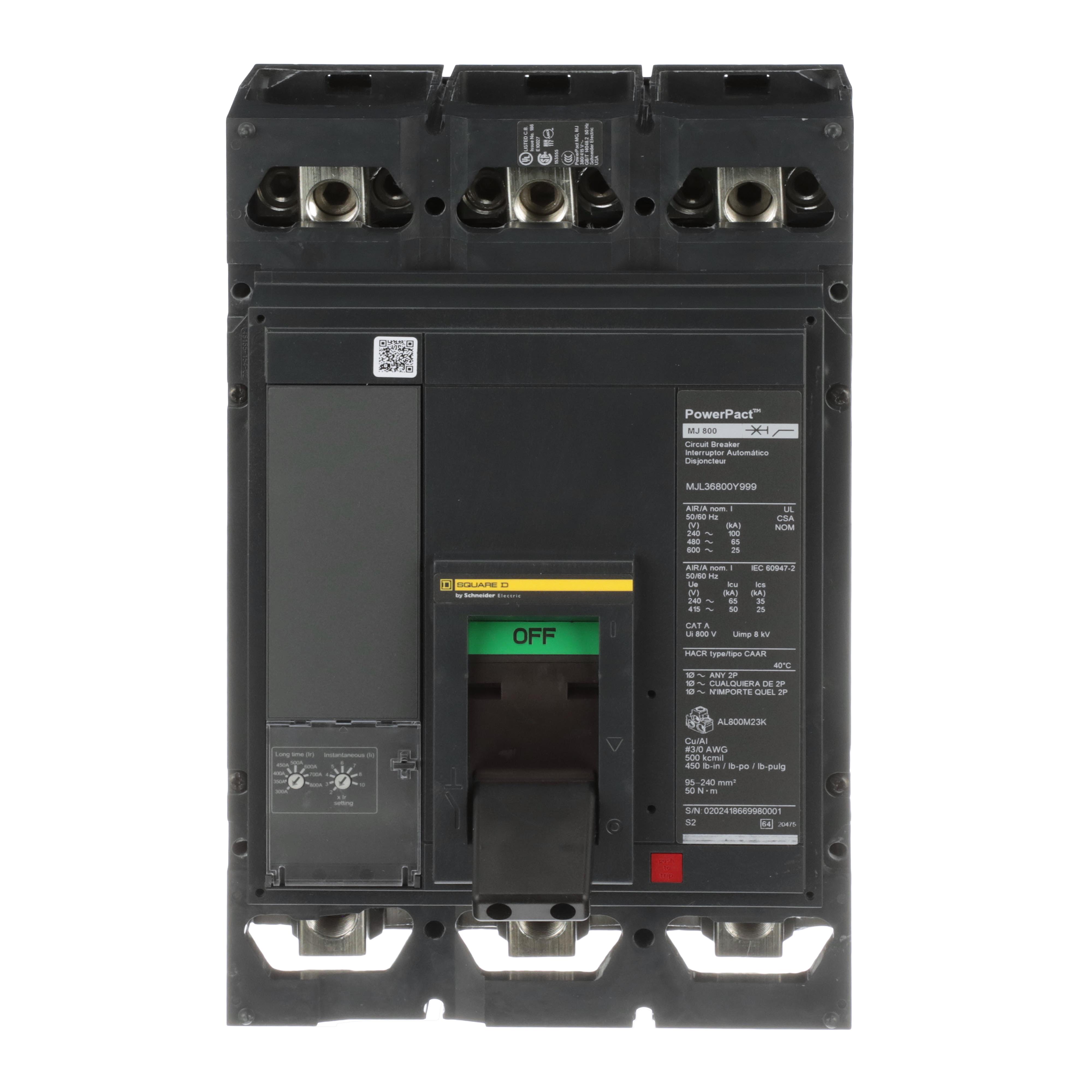 MOLDED CASE CIRCUIT BREAKER 600V MGL36800E10 SCHNEIDER ELECTRIC製｜電子部品 ...