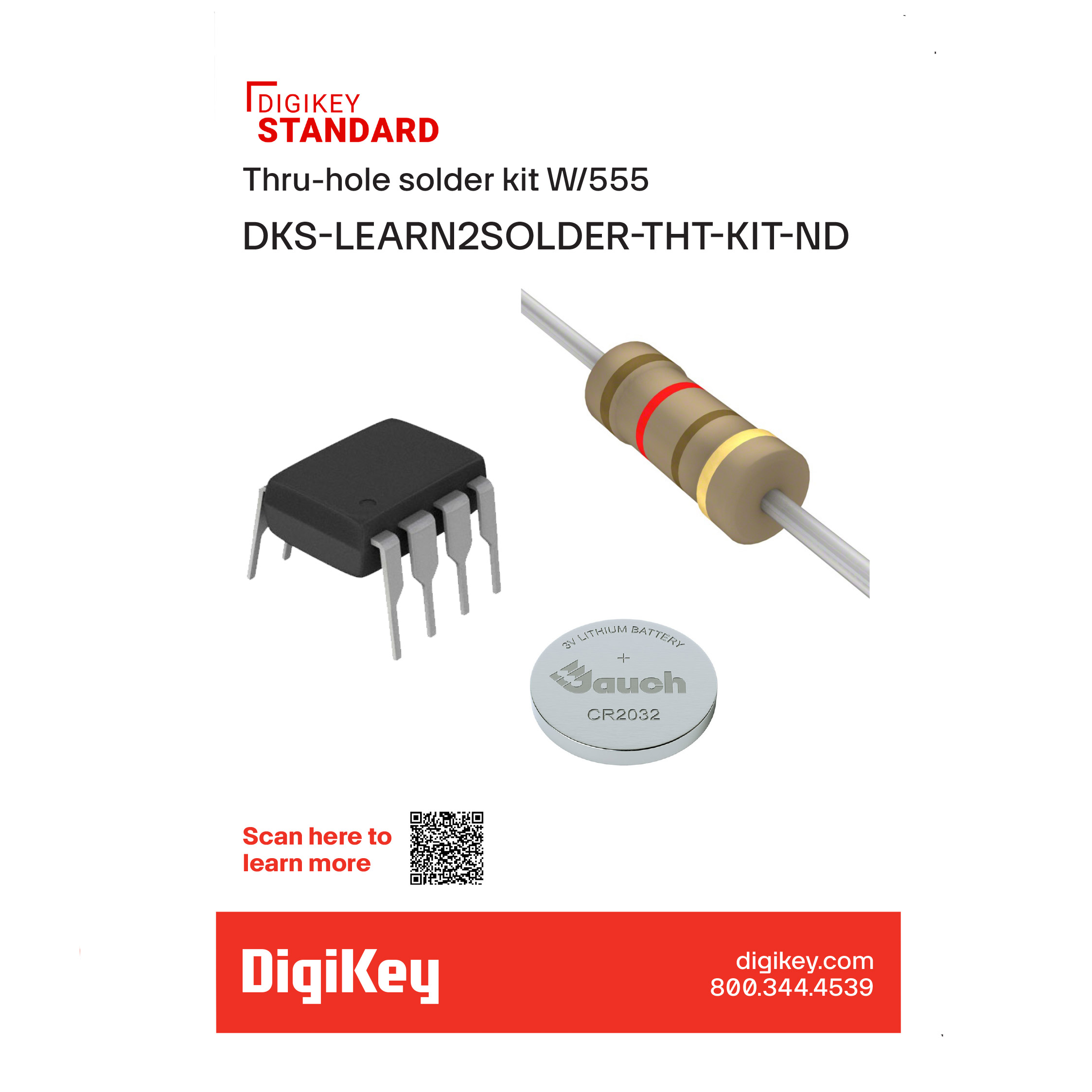 THRU-HOLE SOLDER KIT W/555 DKS-LEARN2SOLDER-THT Digi-Key Kit製｜電子部品・半導体 ...
